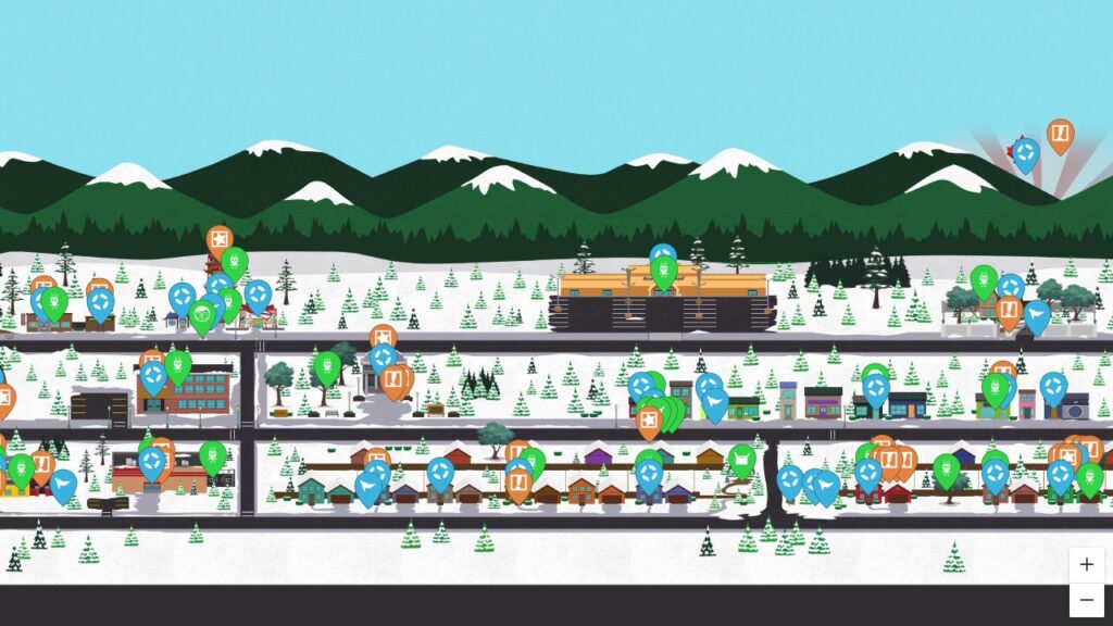 South Park The Stick Of Truth Interactive Map