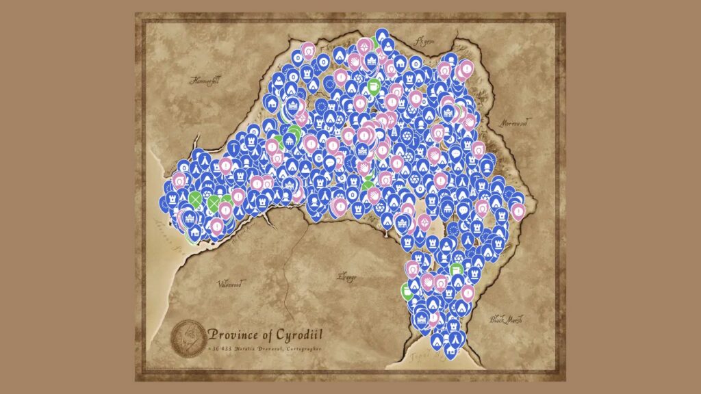 The Elder Scrolls IV Oblivion Remastered Interactive Map